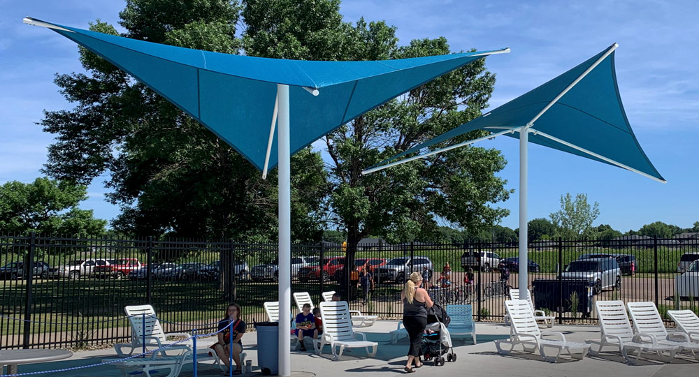 Shade Systems Single Post fabric covers for shade protection